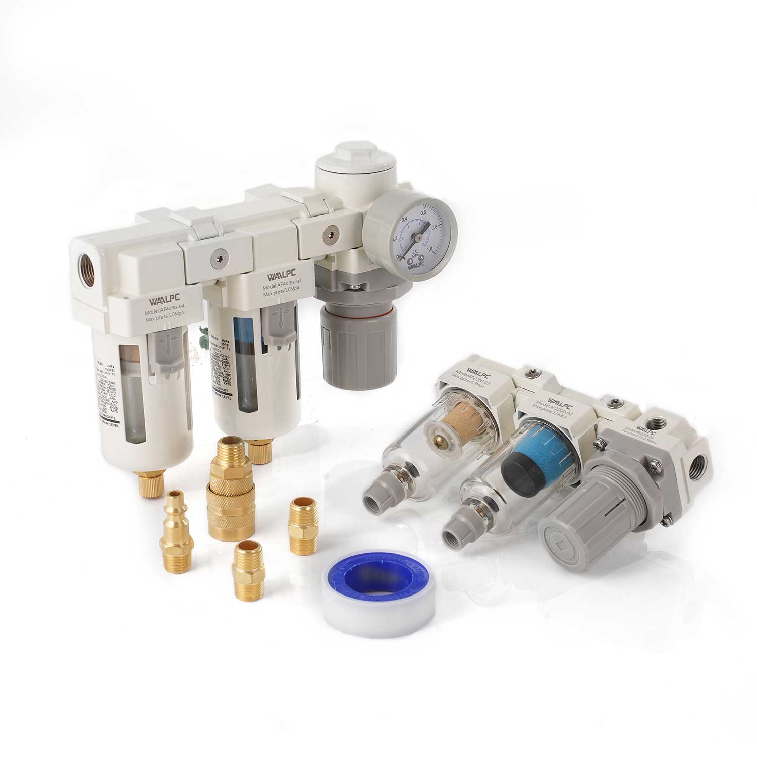 1/4" Pneumatic Air Source Treatment Unit – Dual Filter, Regulator ...