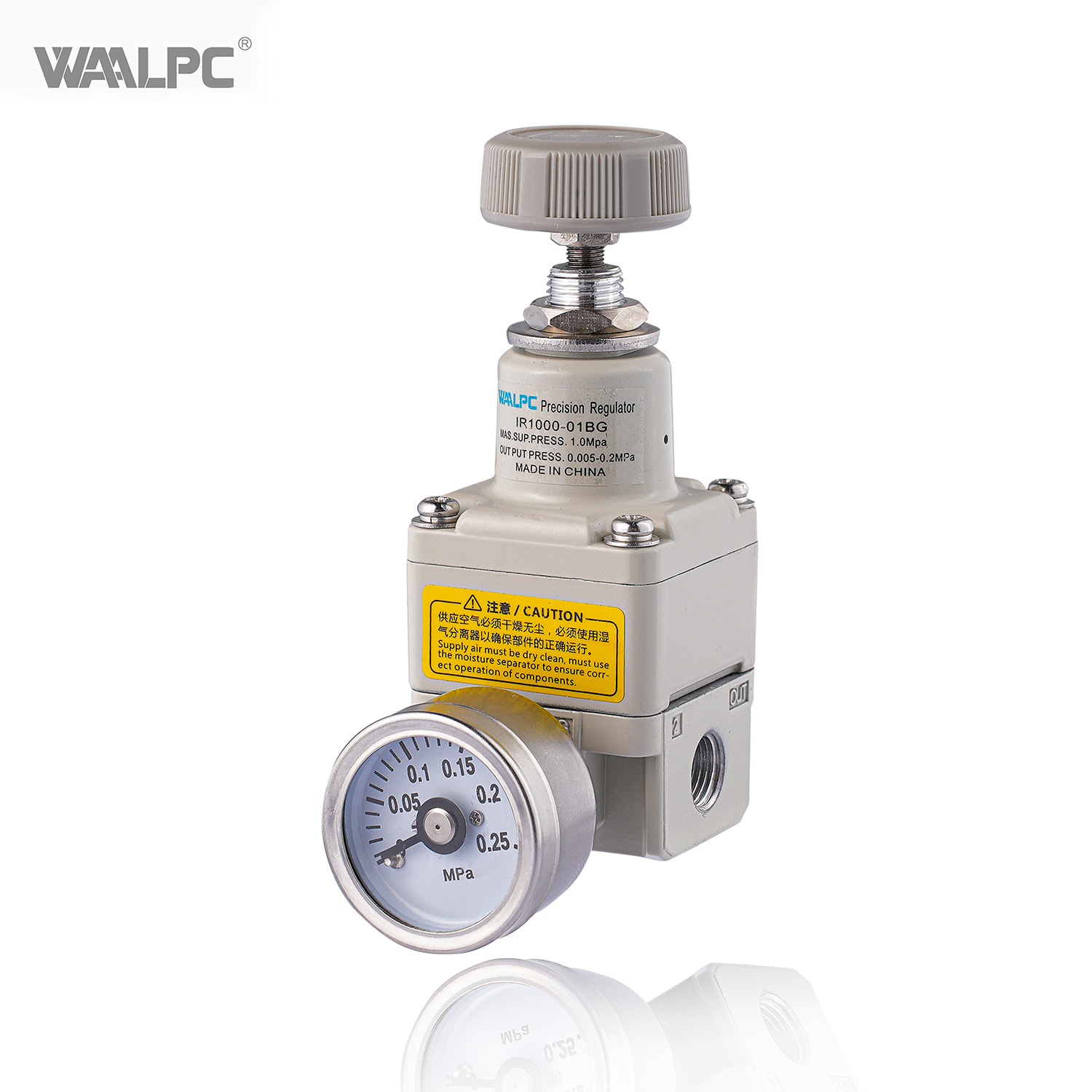 IR1000-01BG 1/8′′1/4′′ NPT Pneumatic Precision Air Pressure Valve Gauge Regulating Valve for ...