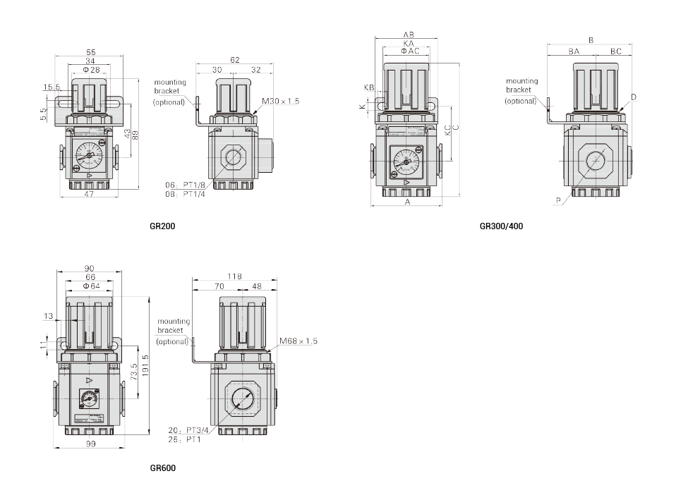 Valvola del regolatore di pressione dell'aria Airtac - Controllo flusso ...