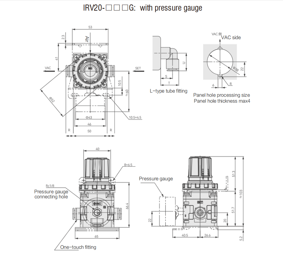 SMC Vacuum Precision Pressure Reducing Valve Negative Pressure ...